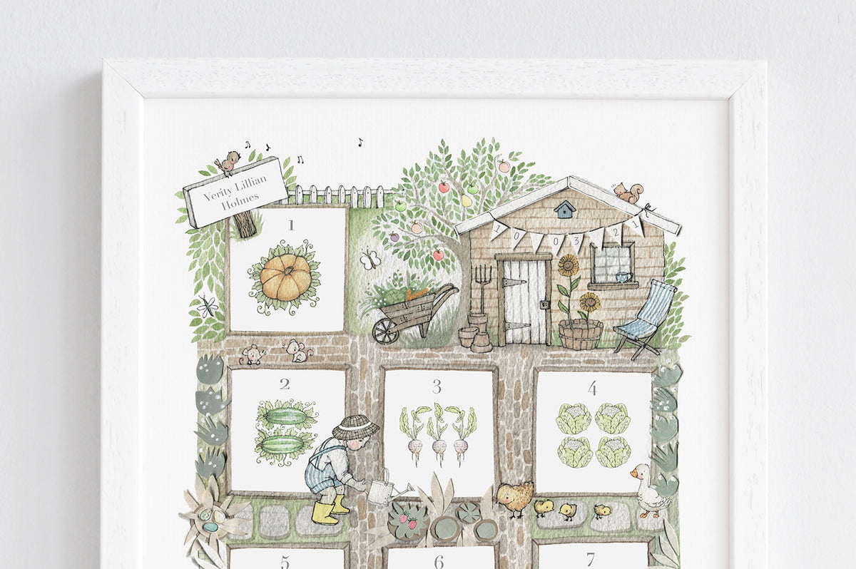 Illustrated Allotment Garden Counting Picture - daisyandbump