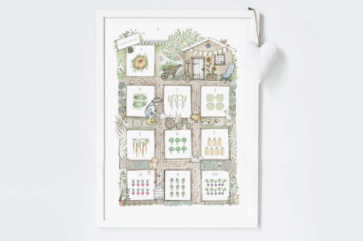 Illustrated Allotment Garden Counting Picture - daisyandbump
