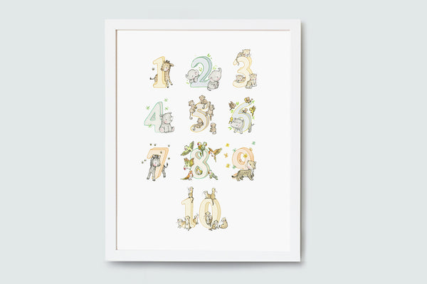 Children's Counting to Ten Safari Number Picture - daisyandbump